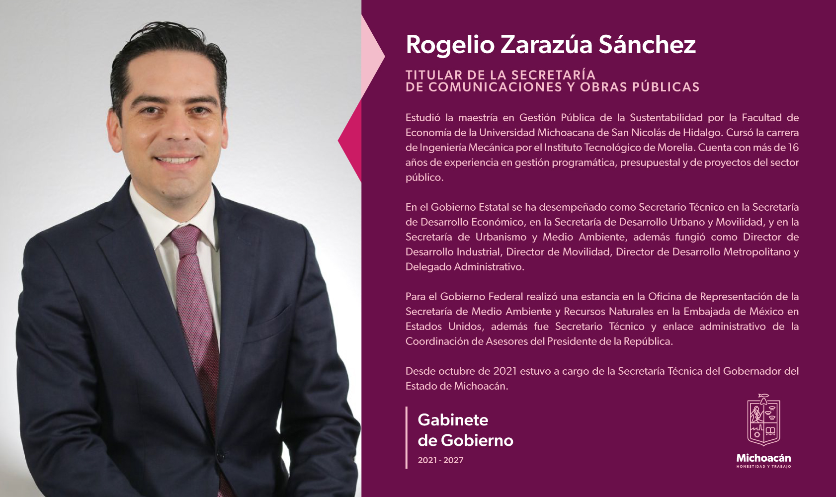 GEM | Nombra Bedolla a Rogelio Zarazúa como nuevo titular de SCOP